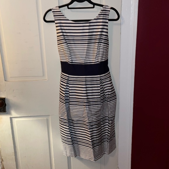 AGB | Dresses | Blue And White Striped Nautical Boat Neck Dress With ...